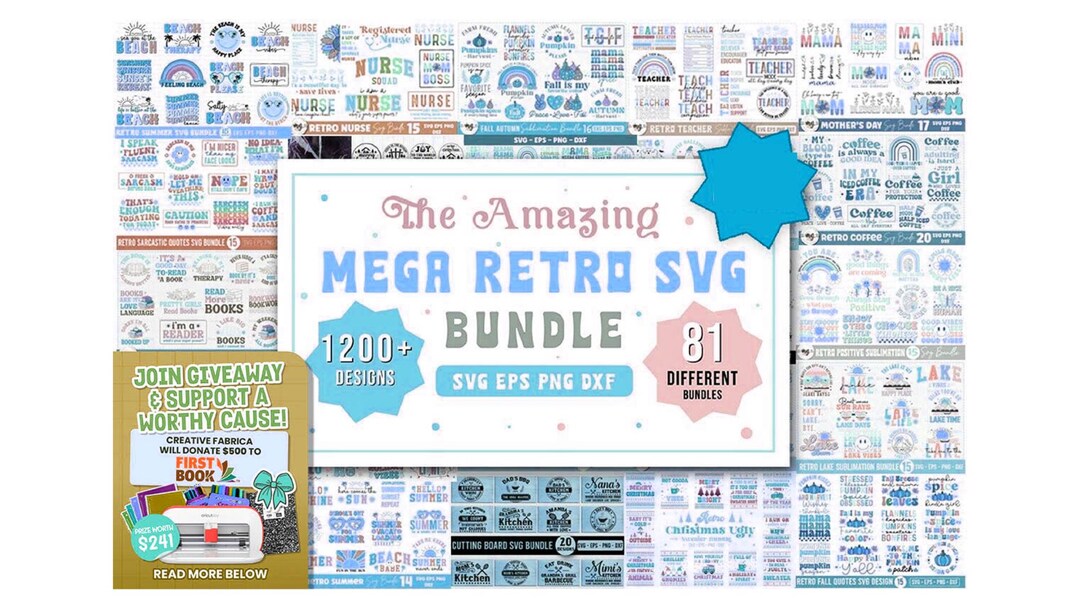 The Mega Craft Bundle, Groovy Font Bundle, Font Bundle, Cricut Font ...