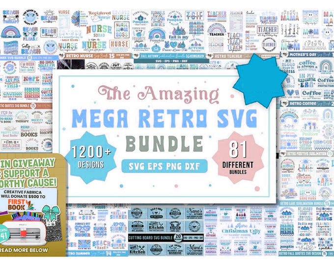 The Mega Craft Bundle, Groovy Font Bundle, Font Bundle, Cricut Font ...