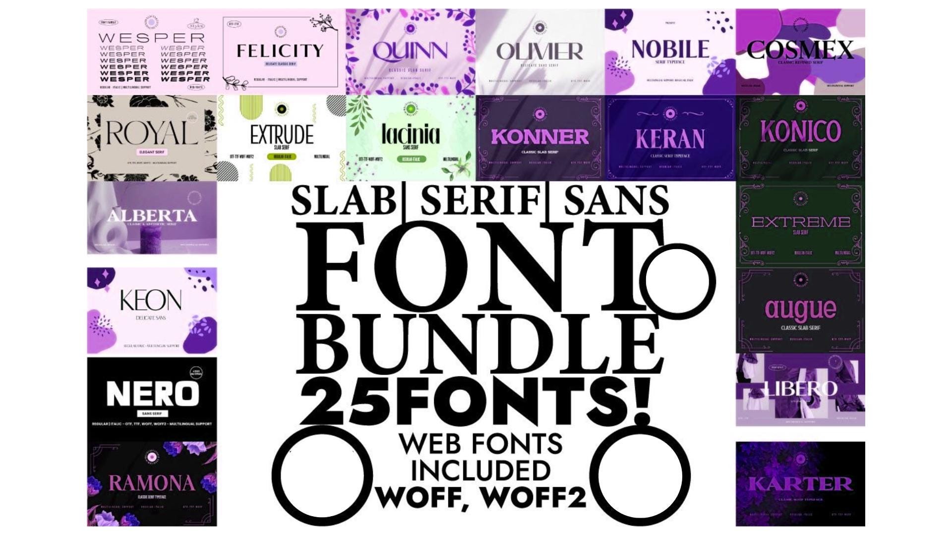 Slab, Serif, Sans Serif Font Bundle, Sans Serif, Basic Font, Classy ...