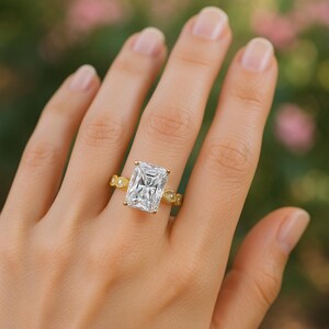 Radiant Cut Lab Diamond Engagement Ring | 14K Gold IGI Certified - Etsy