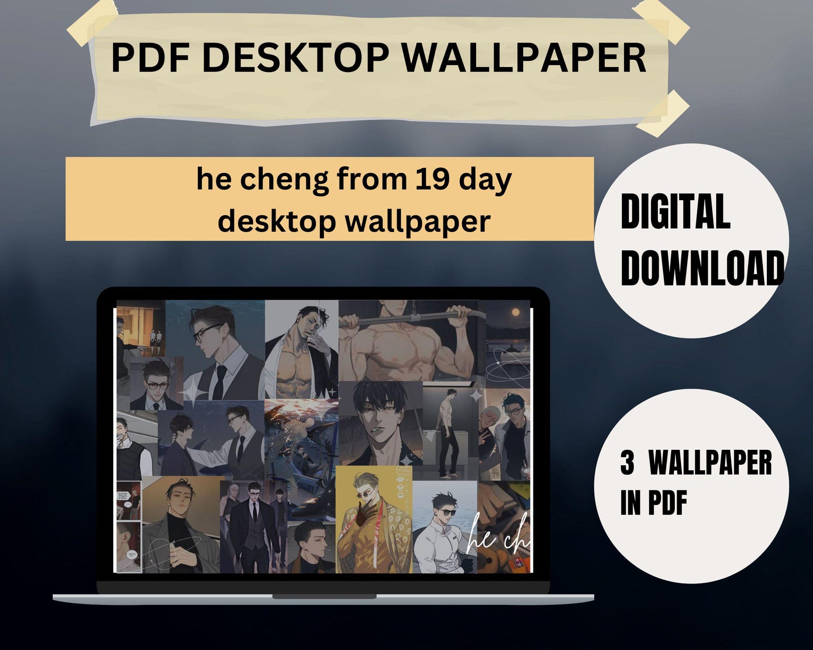 This is Desktop Wallpaper of He Cheng From 19 Days. 3 Wallpaper Design ...