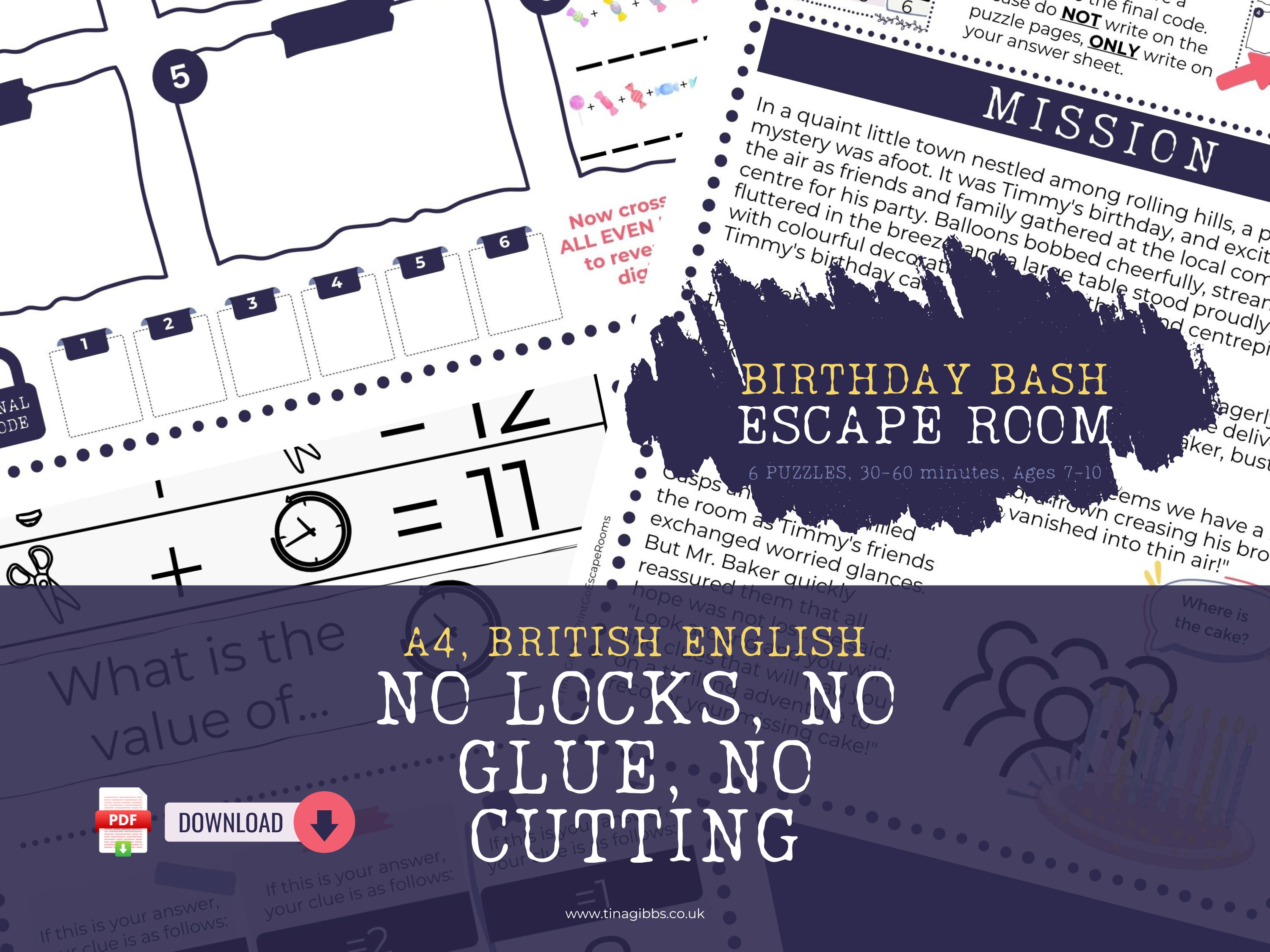 Missing Birthday Cake Escape Room: 6 Puzzle Printable Game (PDF) - Etsy