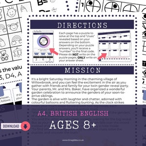 Twin Gender Reveal Escape Room: "it's One of Each" Puzzle (printable ...