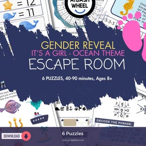 It's a Girl Gender Reveal Escape Room: Ocean Theme (printable) - Etsy