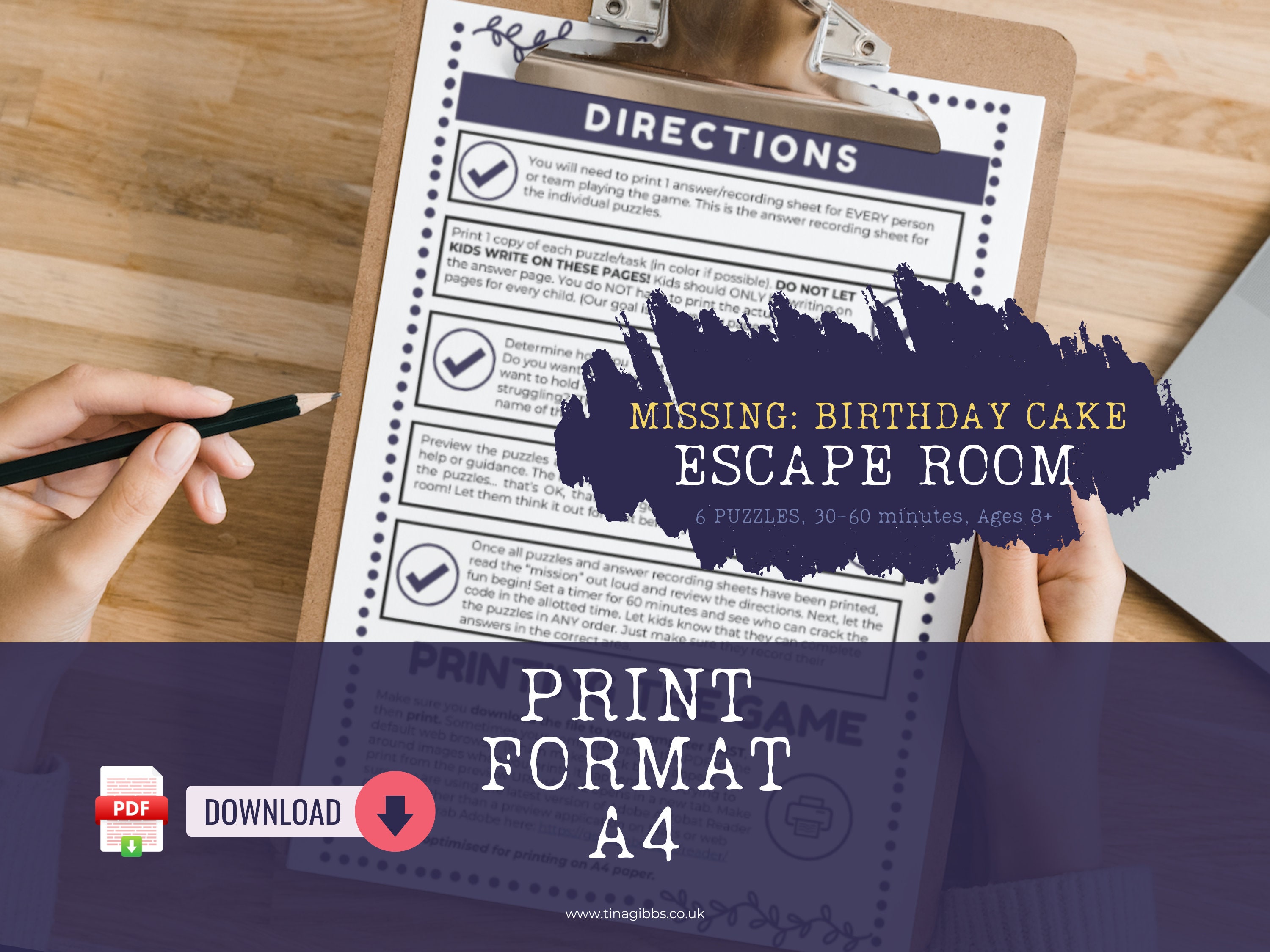 Missing Birthday Cake Escape Room: 6 Puzzle Printable Game (PDF) - Etsy