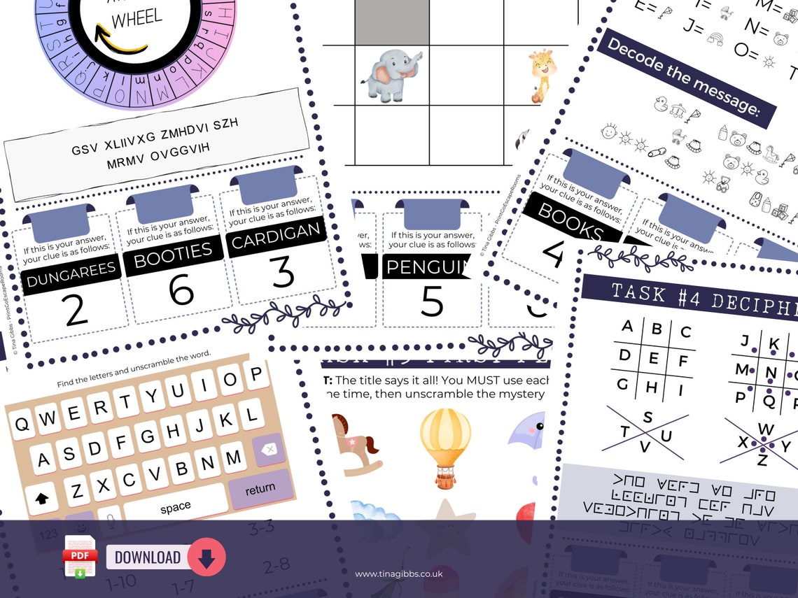 Twin Gender Reveal Escape Room: "it's One of Each" Puzzle (printable ...