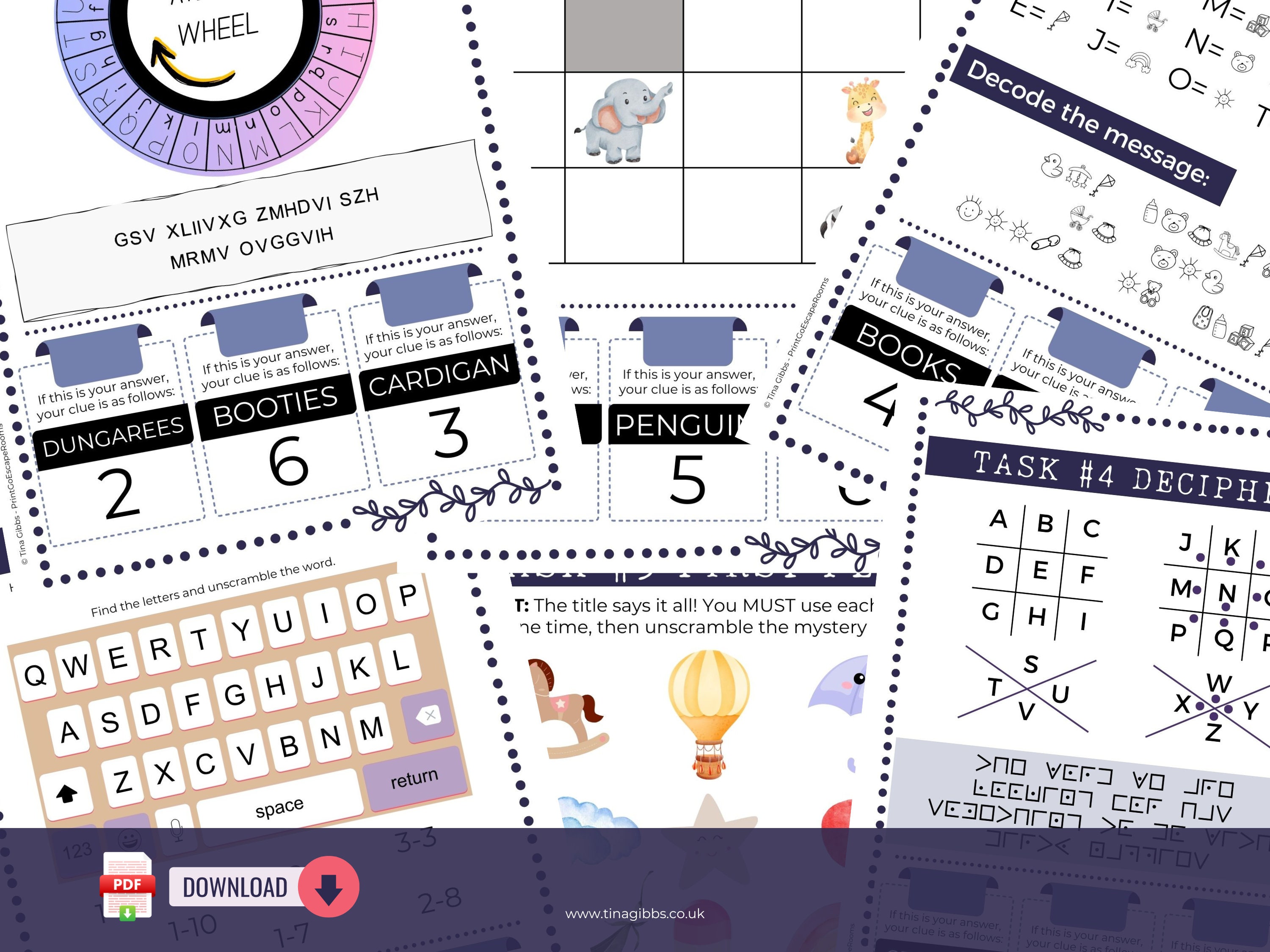 Twin Gender Reveal Escape Room: "it's One of Each" Puzzle (printable ...