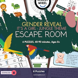 It's a Girl Gender Reveal Escape Room: Jungle Theme, 6 Puzzles ...