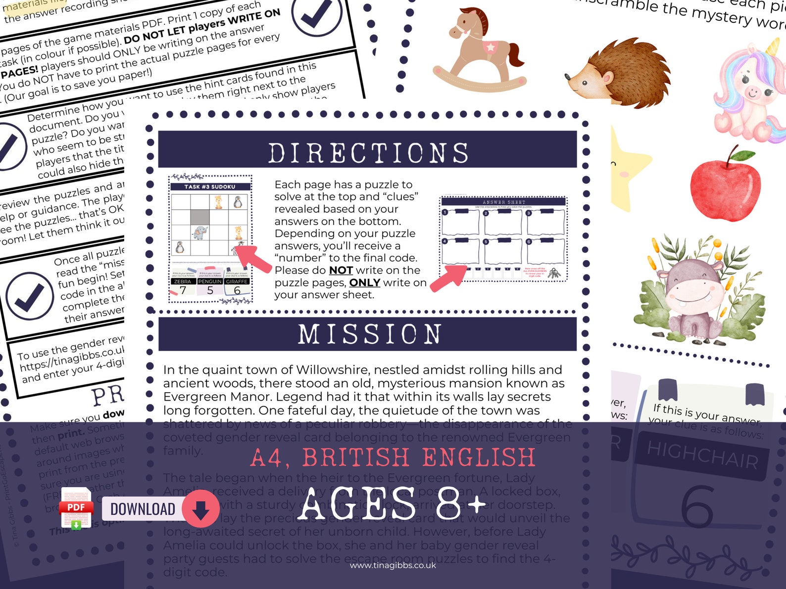 Gender Reveal it's a Boy 6-puzzle Print and Go Escape Room With ...