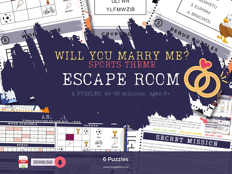 Will You Marry Me? - 6-puzzle Print and Go Escape Room to Propose to ...