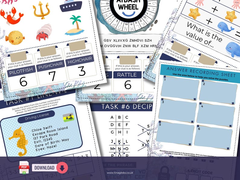 It's a Girl Gender Reveal Escape Room: Ocean Theme (printable) - Etsy