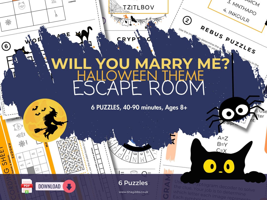 Halloween Proposal Escape Room: Will You Marry Me? (printable) - Etsy
