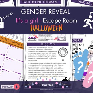 It's a Girl Gender Reveal Escape Room: Halloween Puzzle (printable) - Etsy
