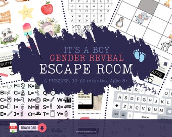 Gender Reveal "it's a Boy" - 12-puzzle Print and Go Escape Room With ...