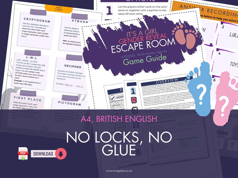 It's a Girl Gender Reveal Escape Room: Halloween Puzzle (printable) - Etsy