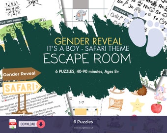 Gender Reveal "it's a Boy" - 6-puzzle Print and Go Escape Room With ...