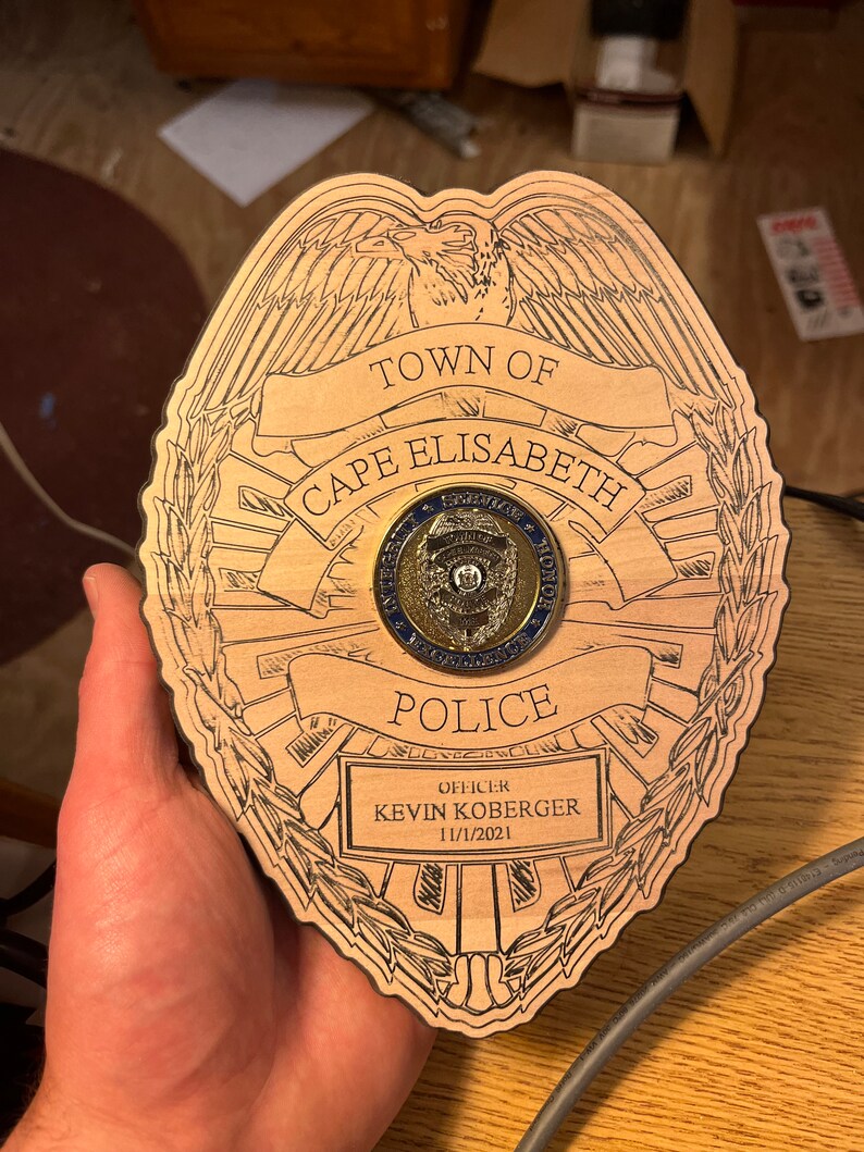 Police Badge Wooden Sign - Personalized Home or Office Decor - Etsy