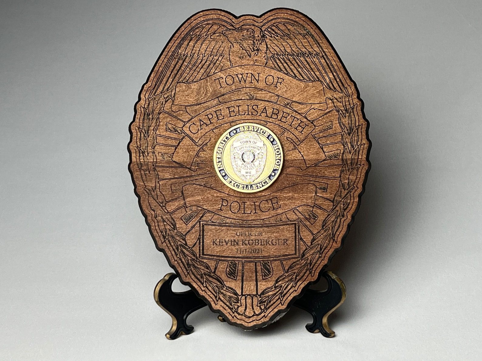 Police Badge Wooden Sign - Personalized Home or Office Decor - Etsy