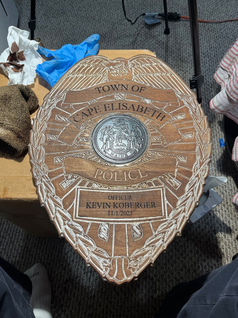 Police Badge Wooden Sign - Personalized Home or Office Decor - Etsy