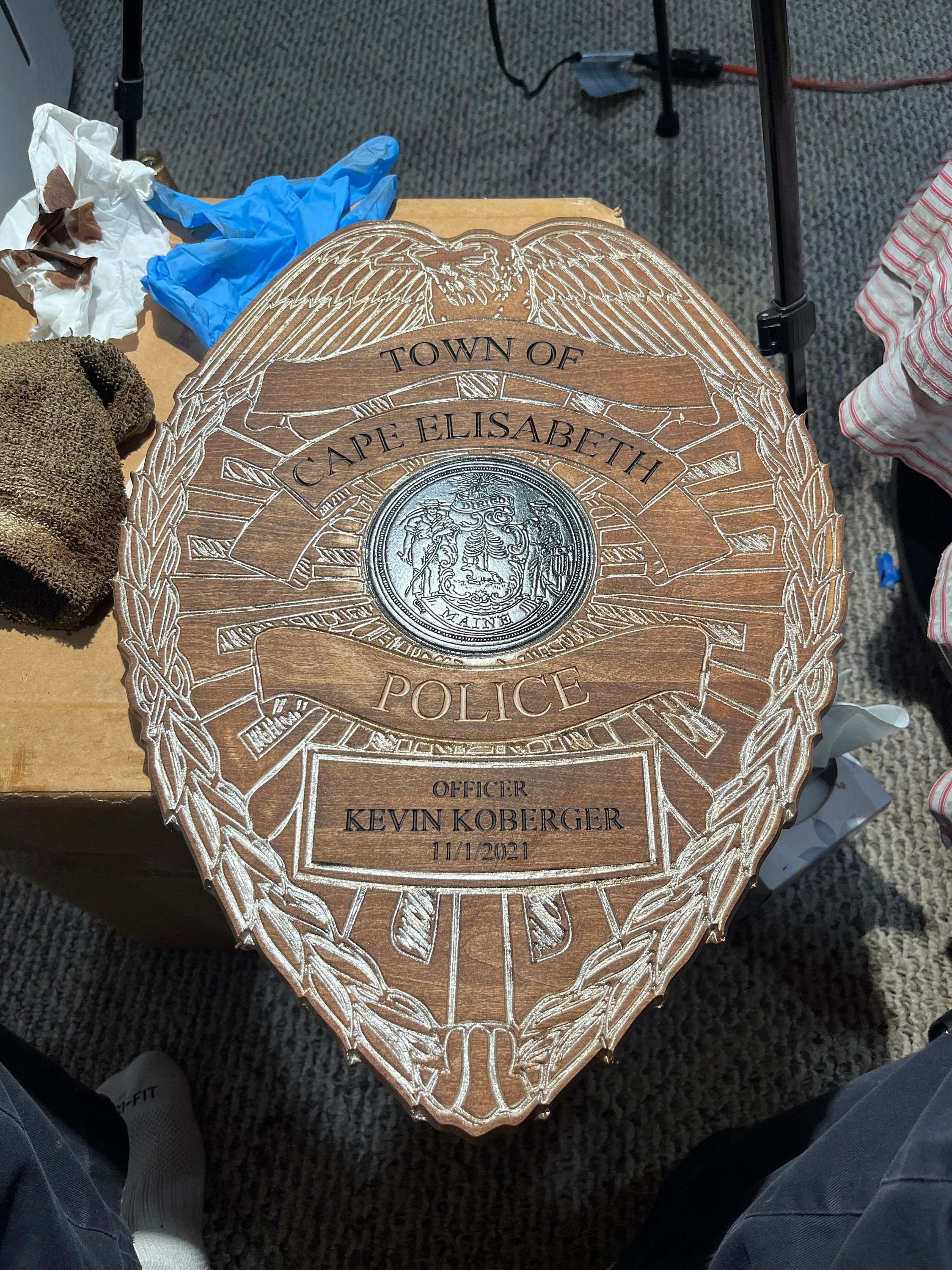 Police Badge Wooden Sign - Personalized Home or Office Decor - Etsy