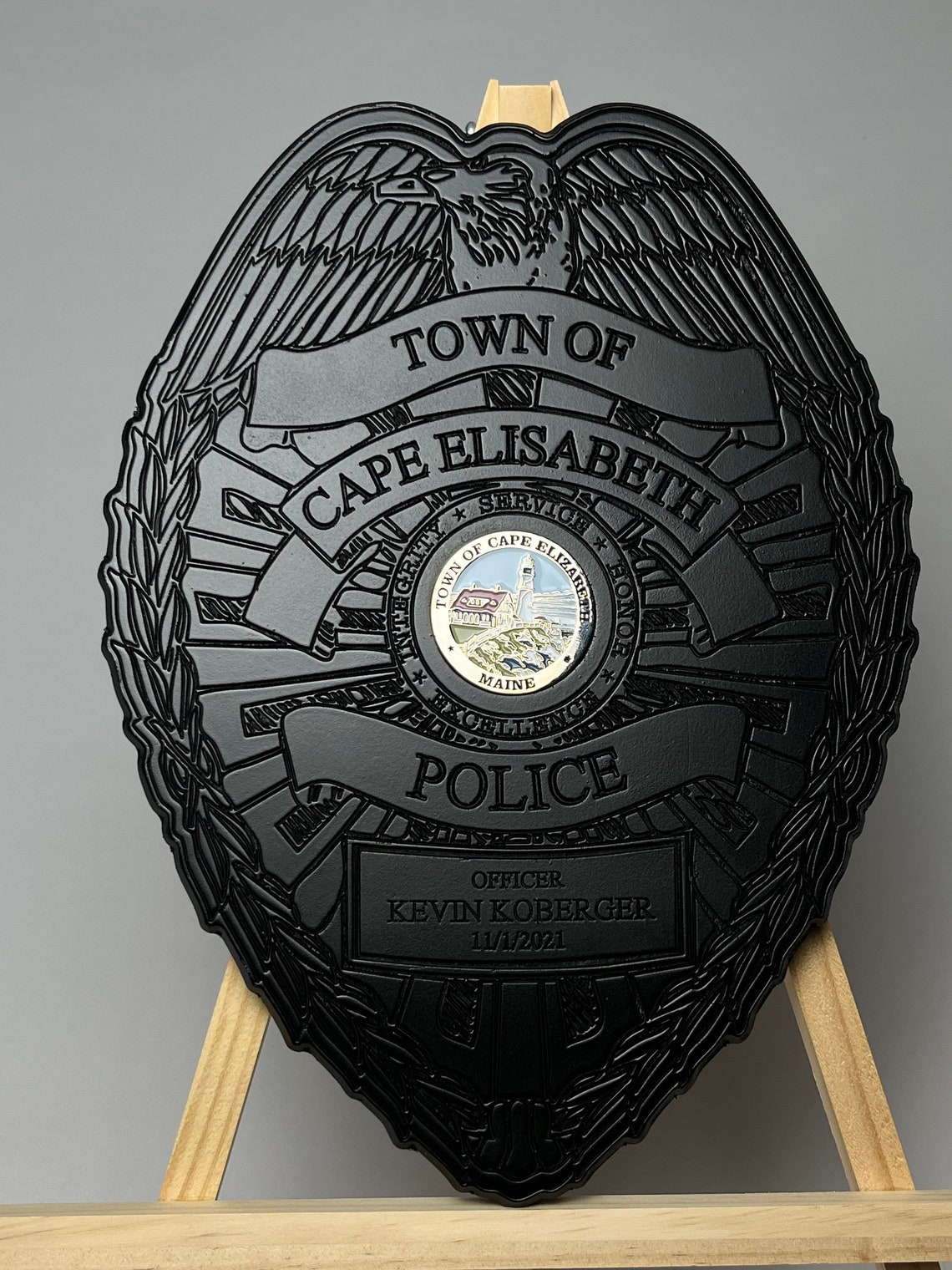 Police Badge Wooden Sign - Personalized Home or Office Decor - Etsy