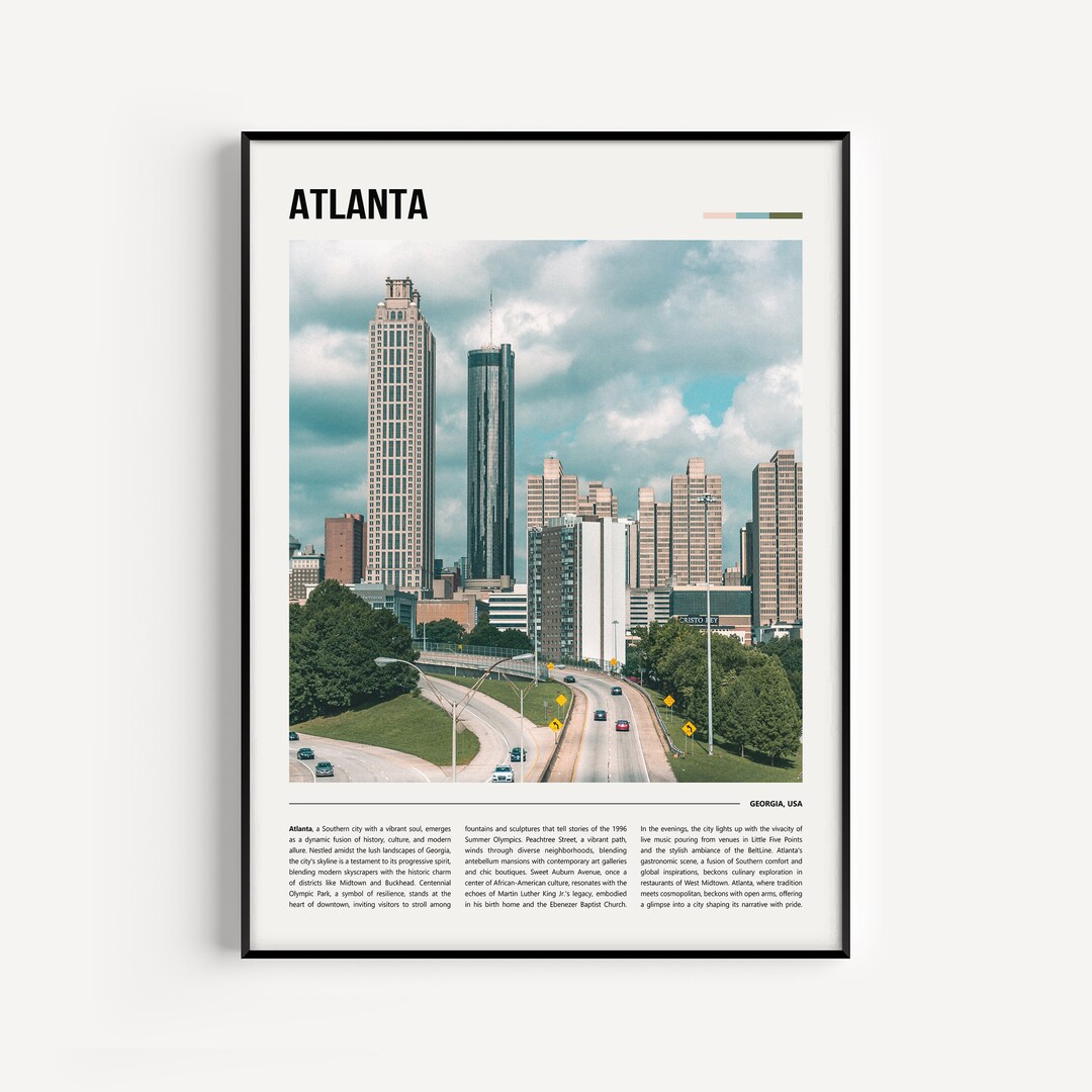 Atlanta Print, No. 1, Colorful Poster, Atlanta Poster, Atlanta Photo ...