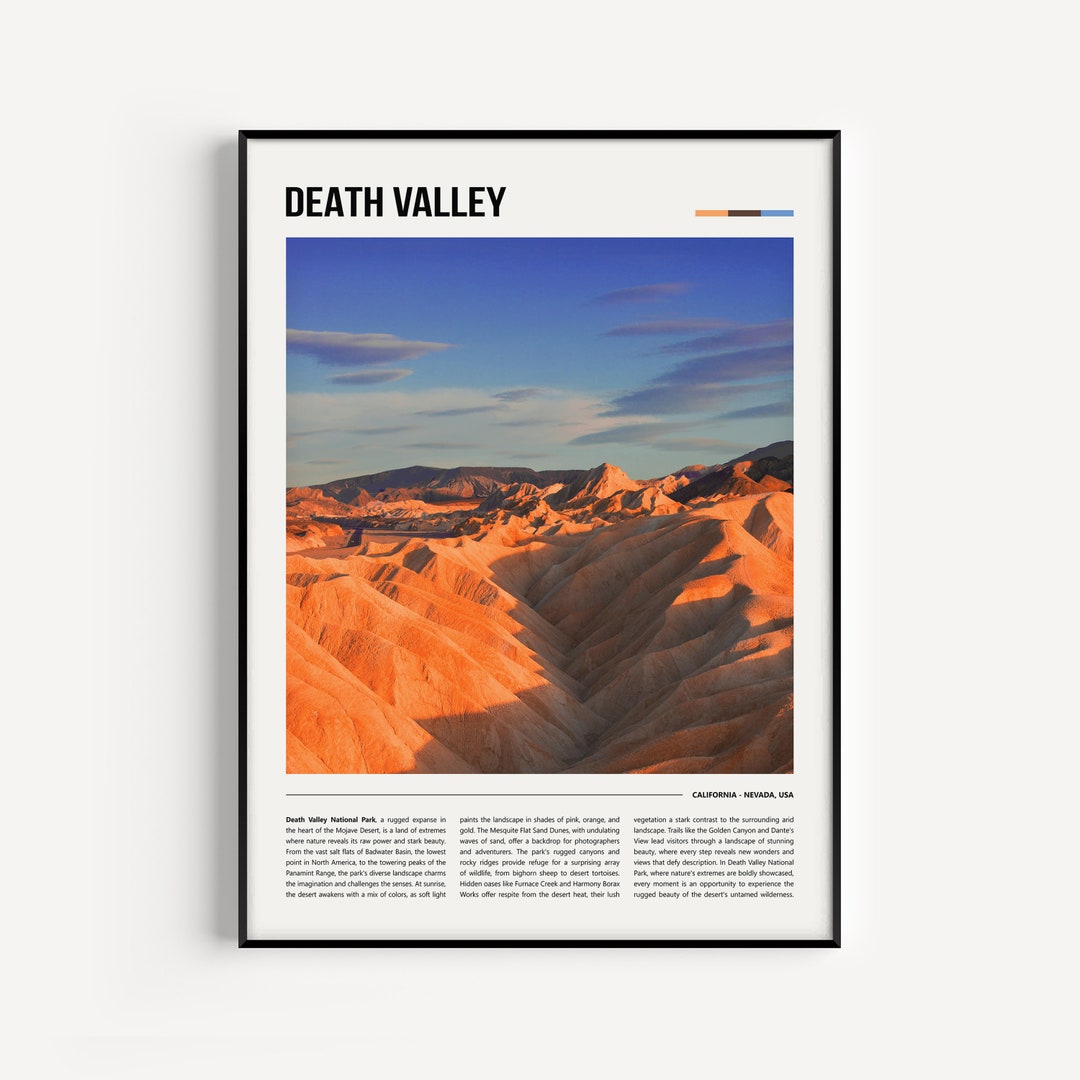 Death Valley Print, No. 1, Colorful Poster, Death Valley Poster, Death ...