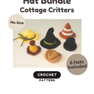 Mini Hats Bundle No-sew Crochet Patterns- 6 Miniature Hats - Etsy