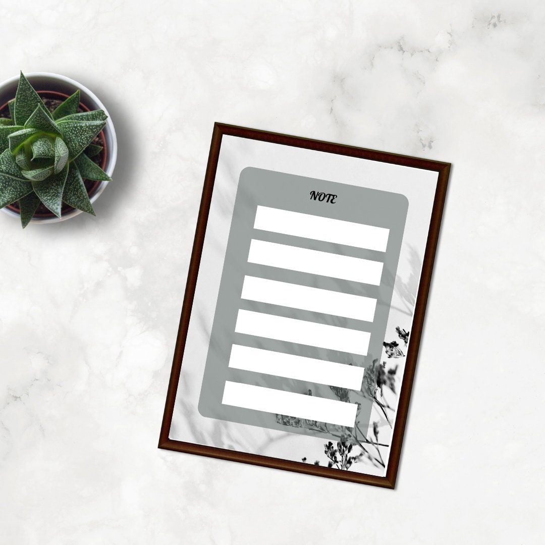 Notes Pages Printable, Writing Paper, Blank Notes, Study Note Template ...