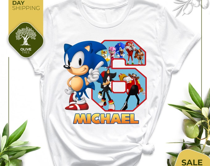 Personalized Sonic the Hedgehog Birthday Family Shirt, Birthday Gift ...