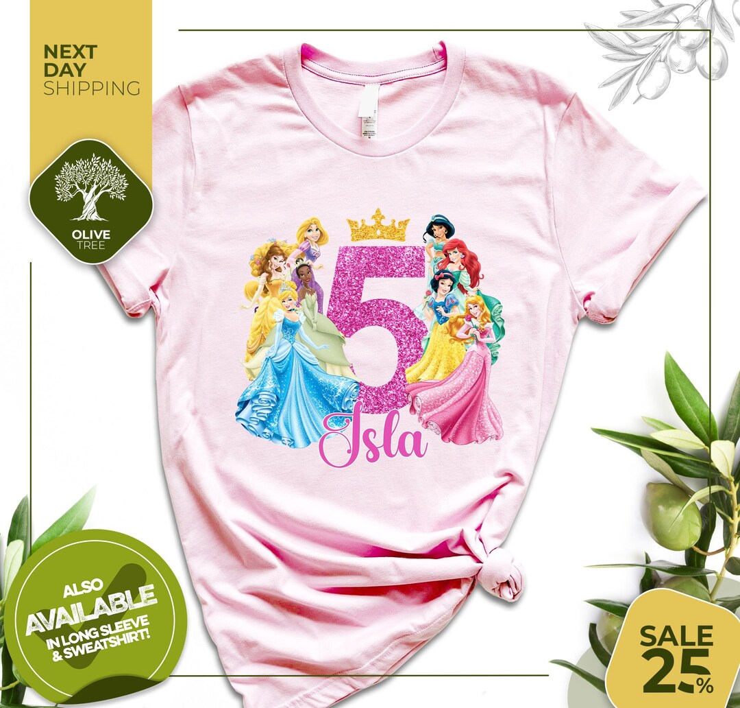 Custom Disney Princess Birthday Shirt | Personalized Family Disney Princess Tee | Disney Shirt ...