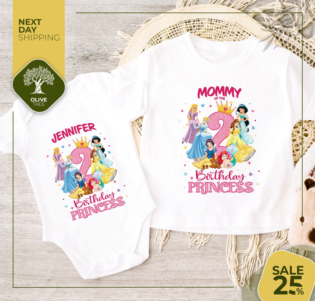 Custom Disney Princess Birthday Tshirt | Personalized Disney Princess Shirt | Disney Shirt ...