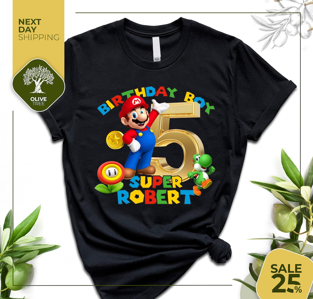 Custom Mario Birthday Shirt Personalize Super Mario Family Shirts ...