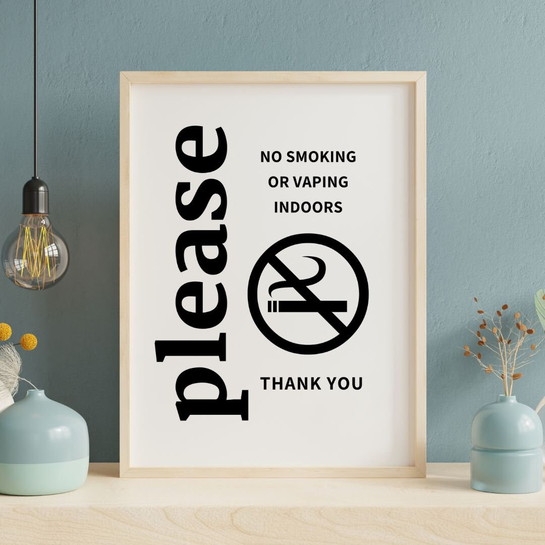 No Smoking Sign, Smoking Sign Svg, Printable, Editable Template ...