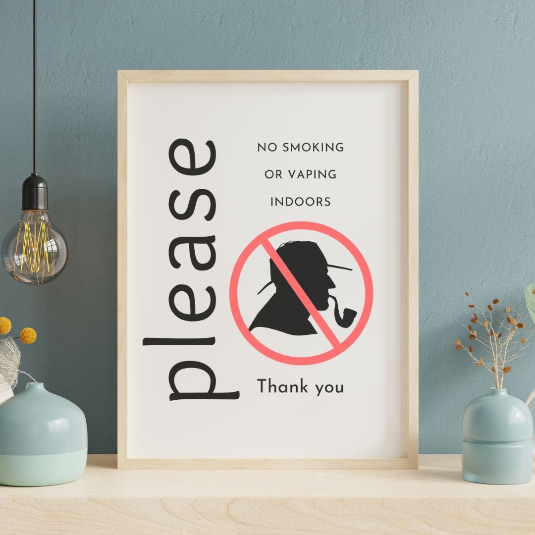 No Smoking Sign, Smoking Sign Svg, Printable, Editable Template ...