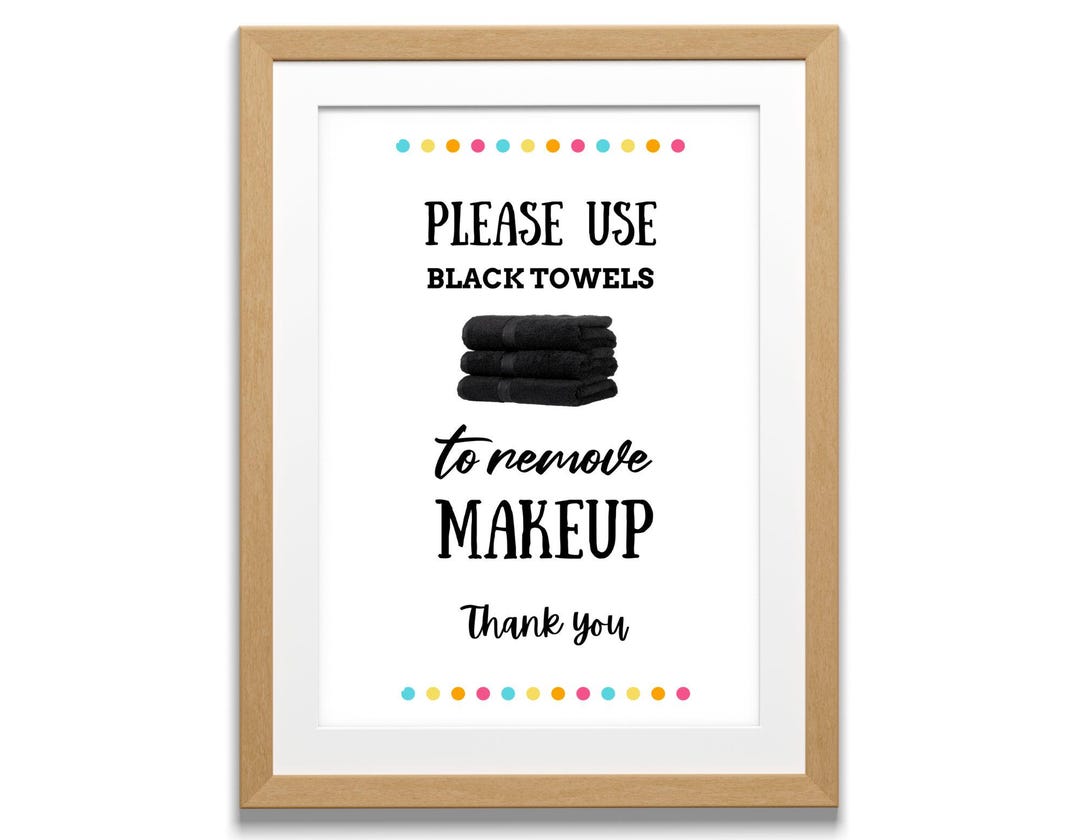 Use Black Towels, Restroom Sign, Canva Template, Airbnb Template ...