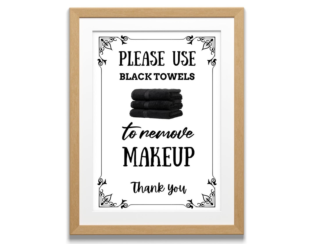 Use Black Towels, Restroom Sign, Canva Template, Airbnb Template ...