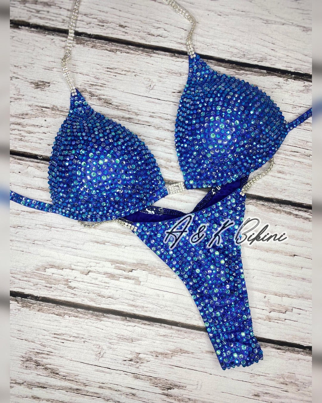 Blue Competition Bikini Suit, NPC Bikini, Posing Bikini, IFBB Bikini ...