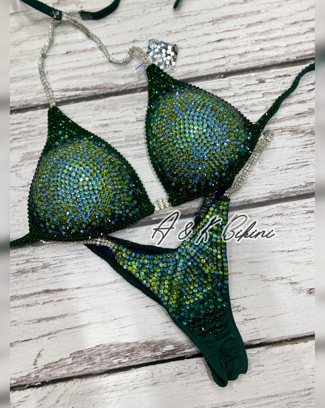 Emerald Bikini Suit, NPC Bikini, Posing Bikini, IFBB Bikini, Wellness ...