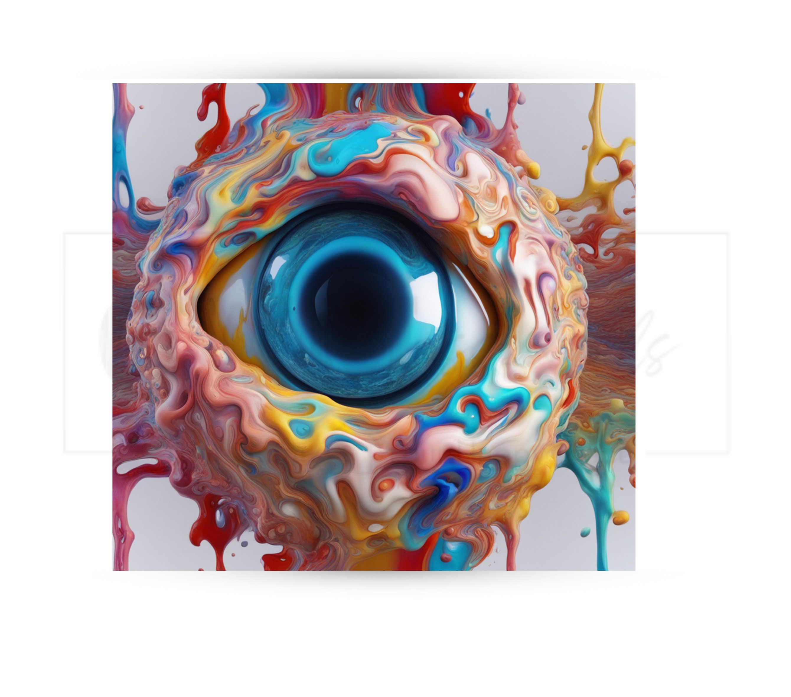 Gooey Sci-fi Eye 20 Oz Skinny Tumbler Sublimation Design PNG Instant ...