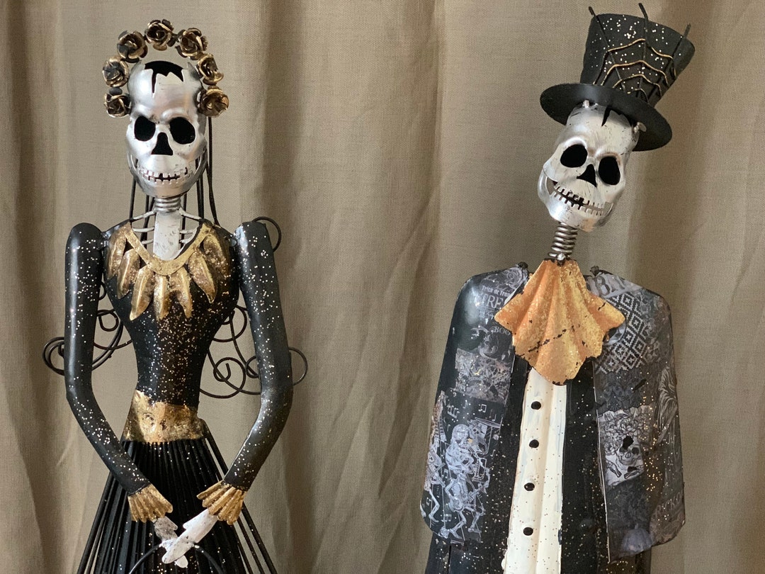 Set of 2 One of the Kind Unique Handmade Metallic Figurines. Inspired ...