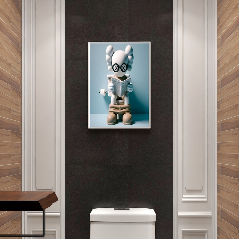 Funny Restroom Poster Hypebeast Kaws Decoration Hypebeast Bathroom ...