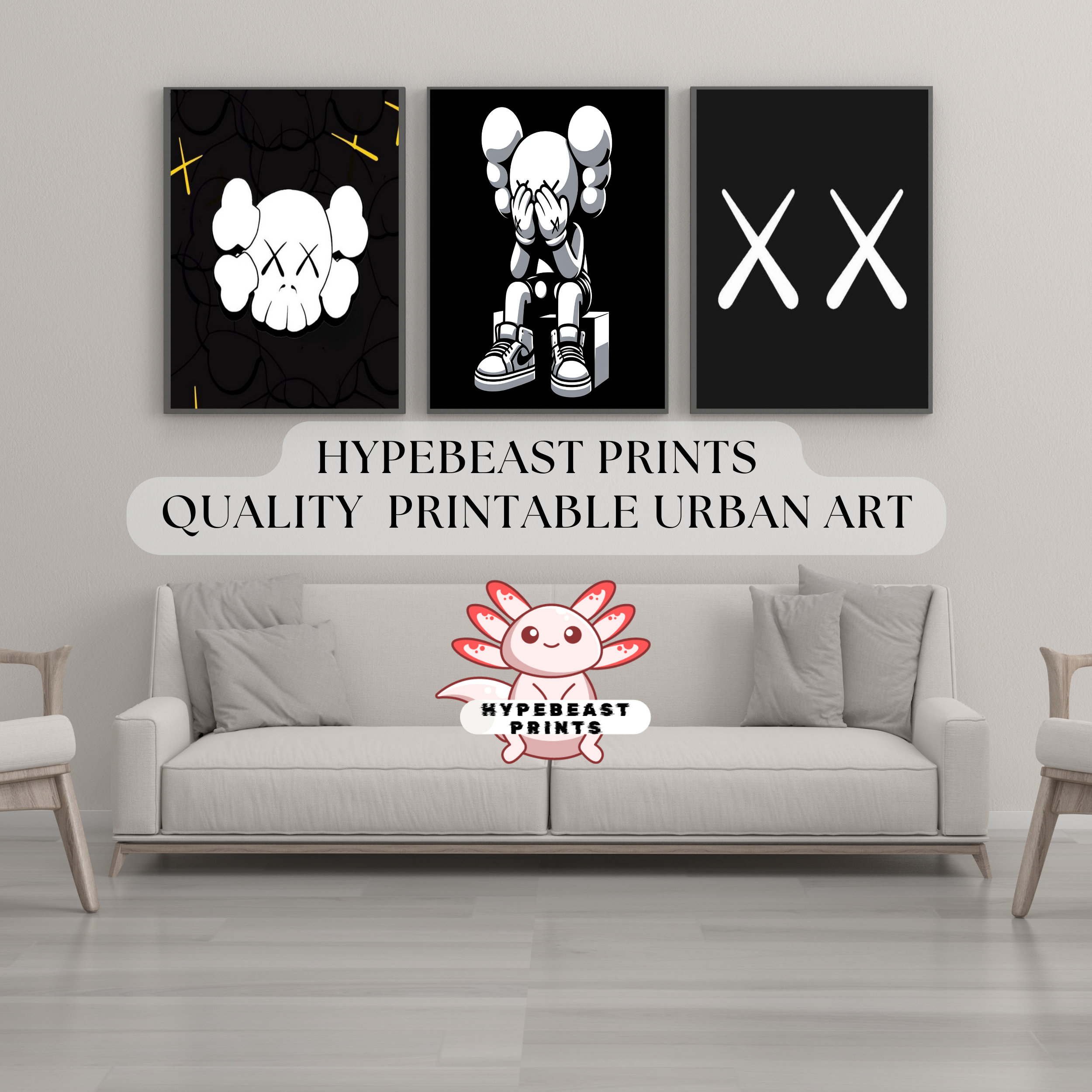 KAWS Poster Set of 3, Hypebeast Kaws Figure Poster, Kaws Poster Print ...