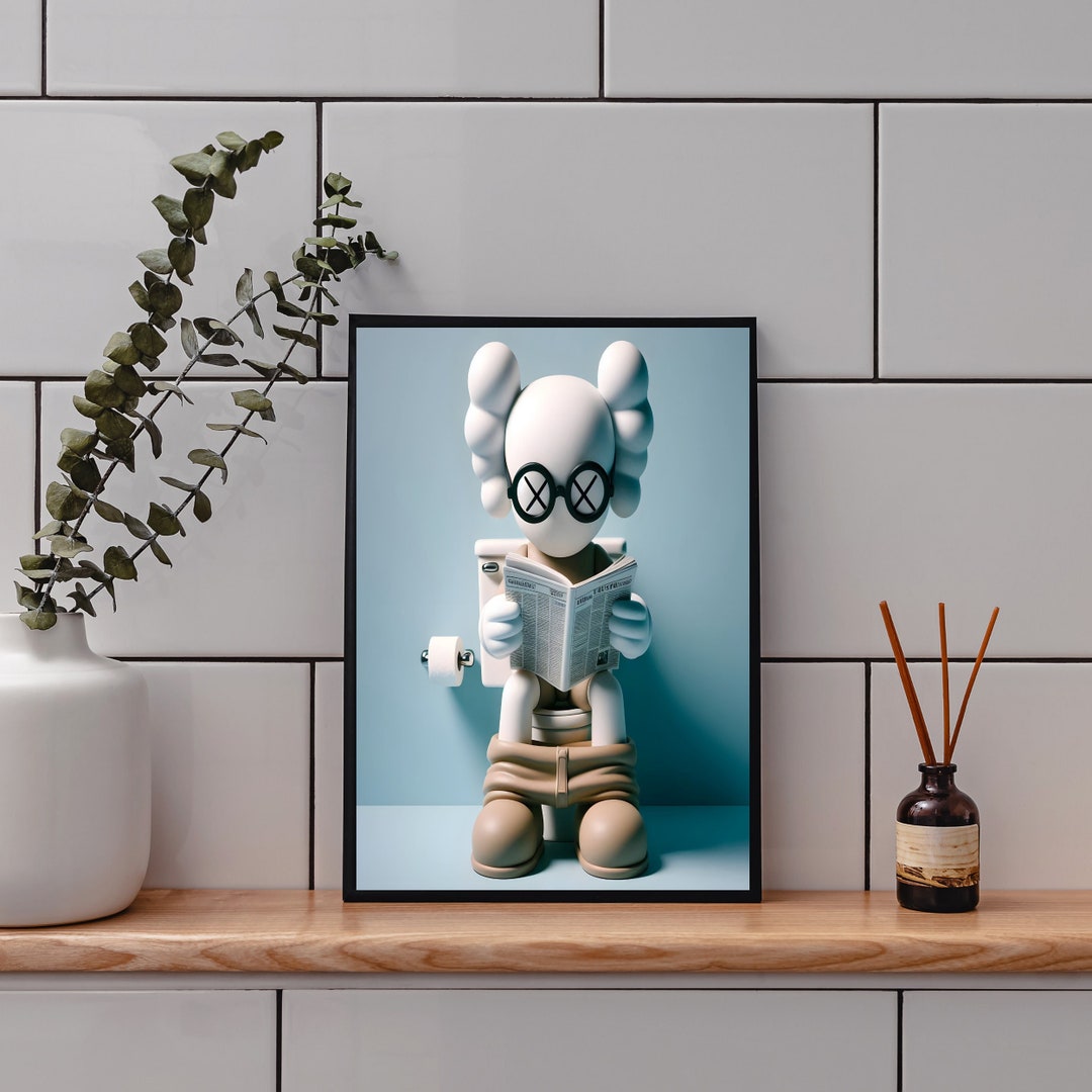 Funny Restroom Poster Hypebeast Kaws Decoration Hypebeast Bathroom ...