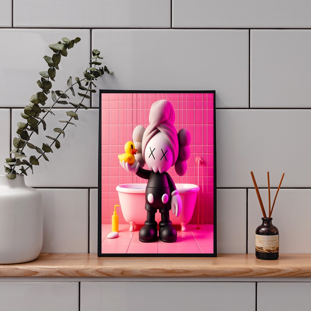 Pink Kaws Bathroom Decor Hypebeast Kaws Decoration Hypebeast Classy ...
