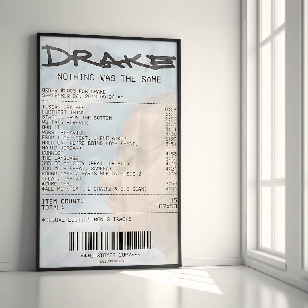 Drake Poster, Drake Minimalist Poster, Nothing Was the Same, Drake ...