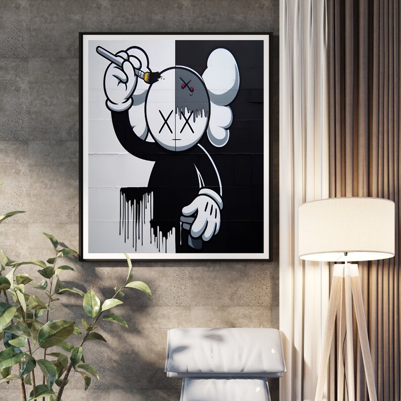 Kaws Graffiti Hypebeast Poster Minimalist Hypebeast Decorative Poster ...
