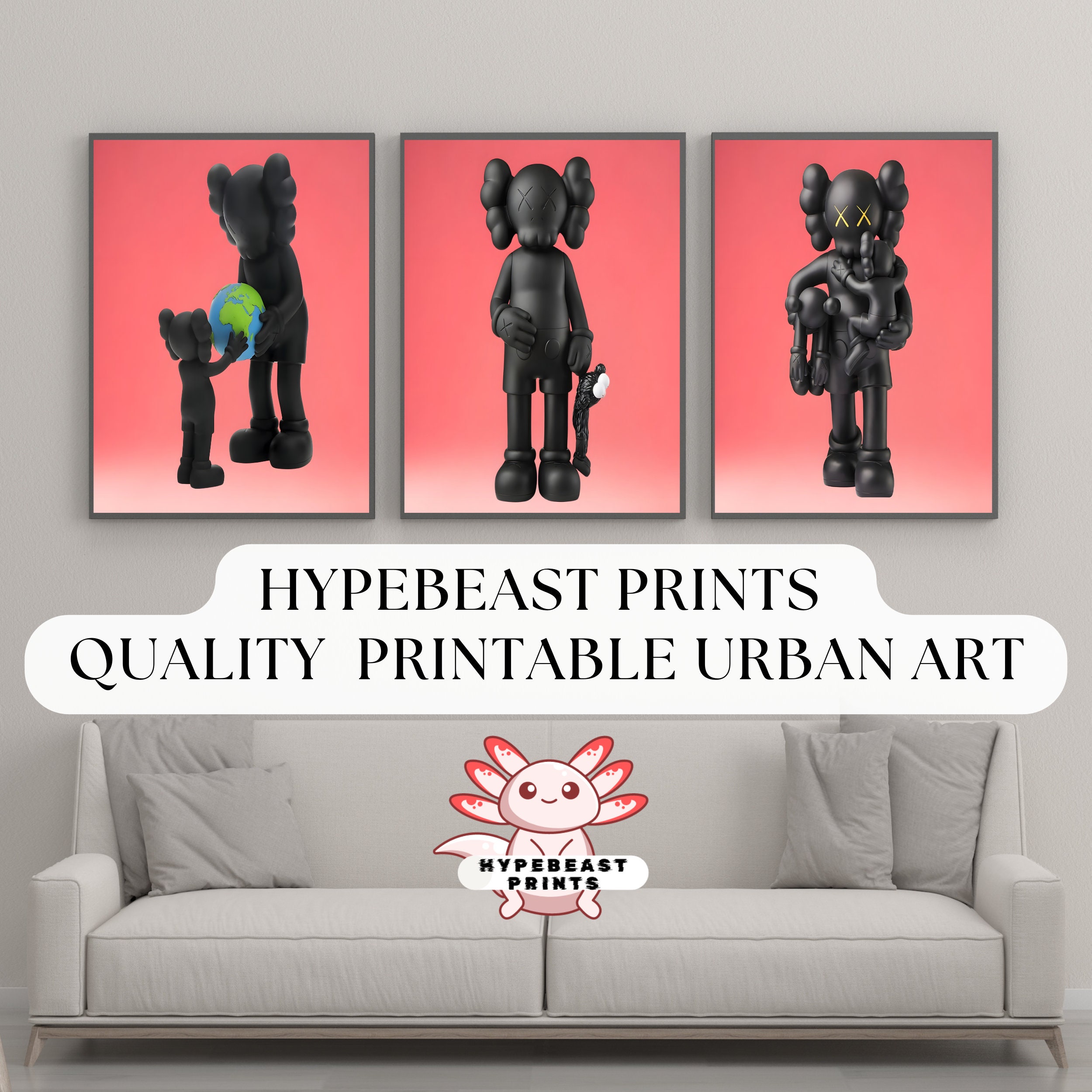 Kaws Poster Set of 3 Printable KAWS Graffiti Poster Kaws Hypebeast ...