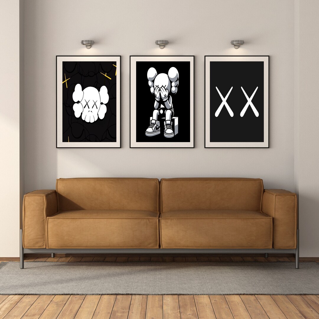 KAWS Poster Set of 3, Hypebeast Kaws Figure Poster, Kaws Poster Print ...