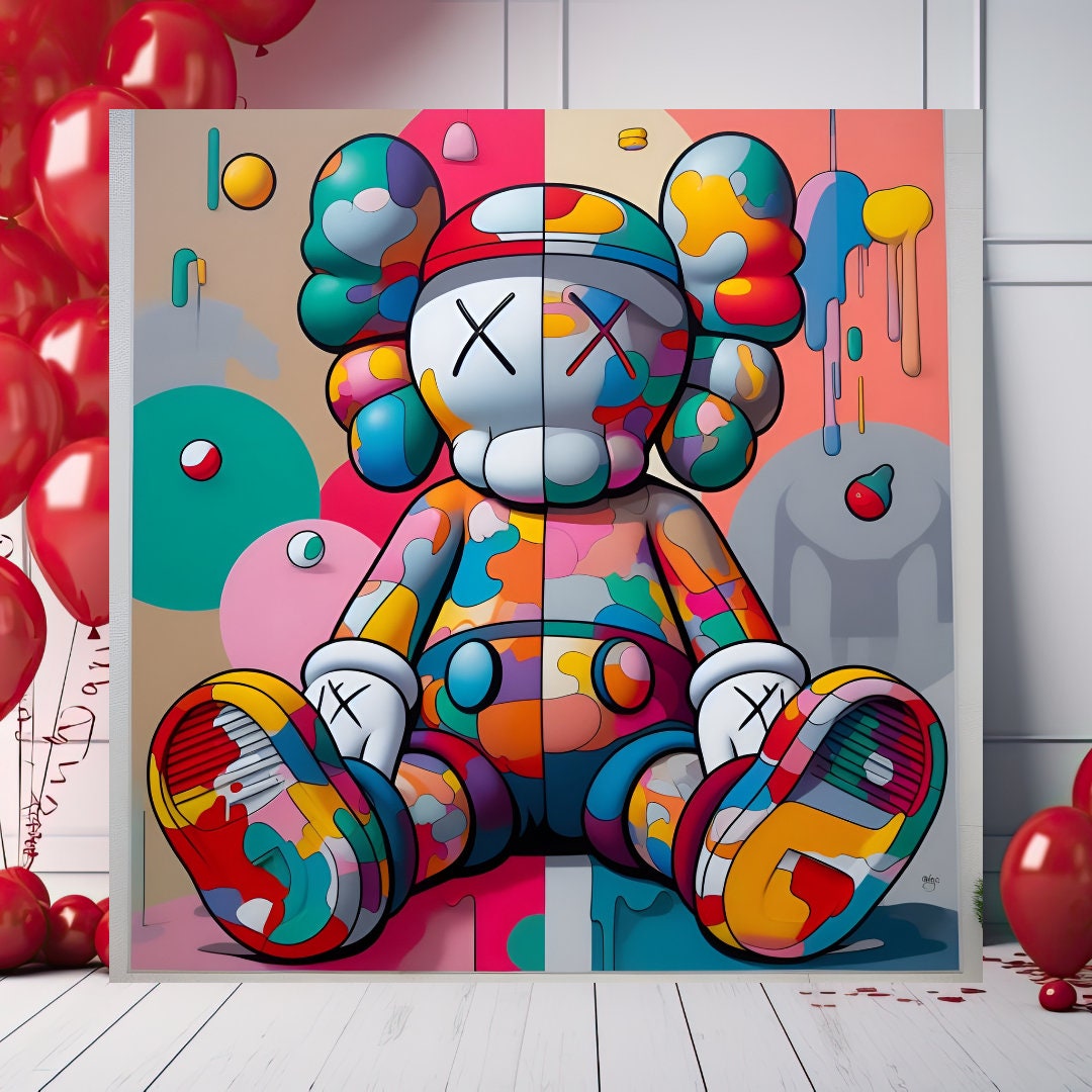 Kaws Poster, Printable KAWS Graffiti Poster, Hypebeast Toys, Kaws ...